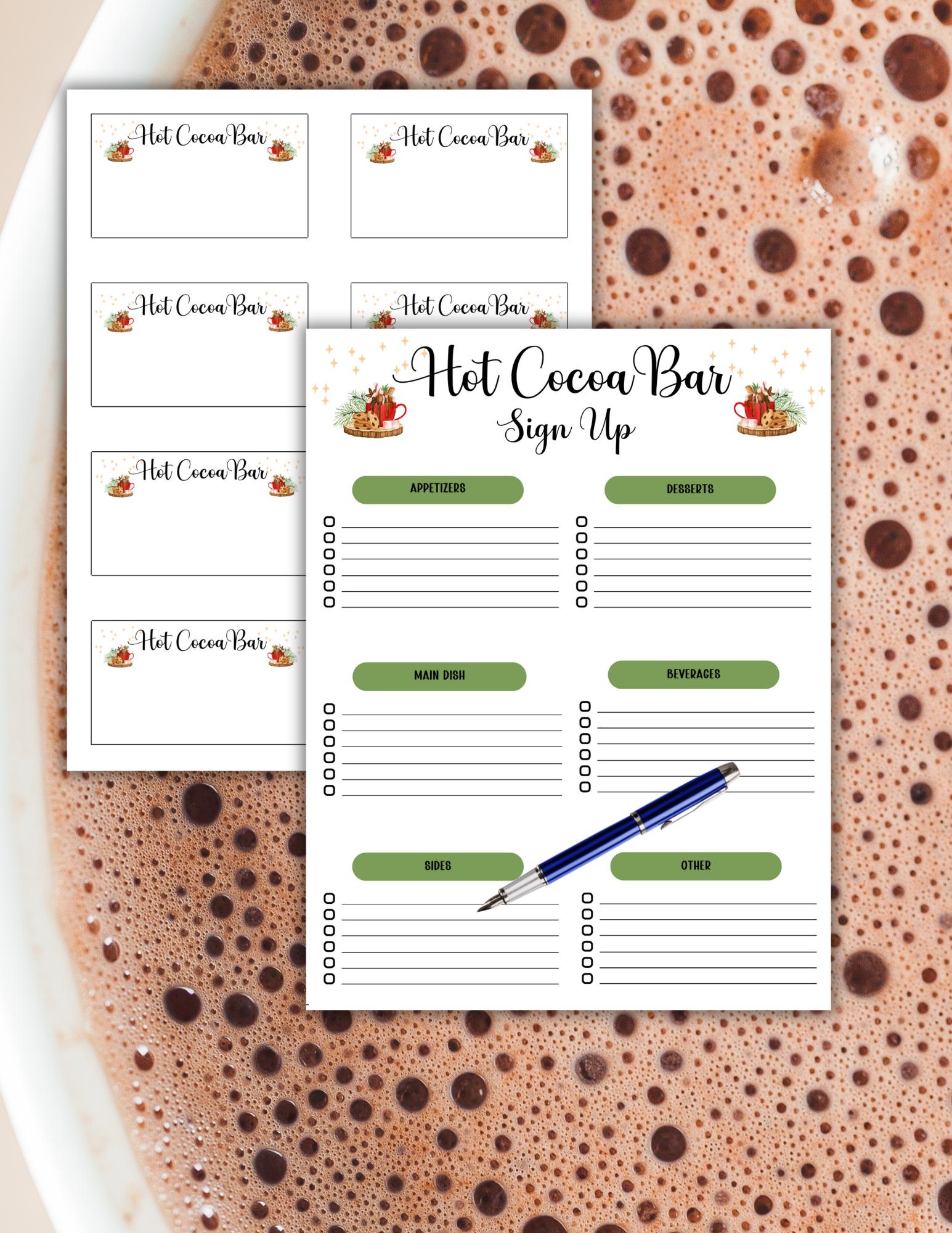 Hot Cocoa Bar Kit,printable Hot Chocolate Party, Ultimate Hot Cocoa Bar ...