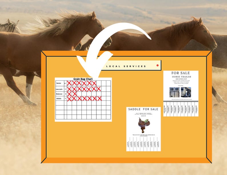 Fillable Feed/grain Bag Checklist Chart,grain/feed Inventory,equine ...