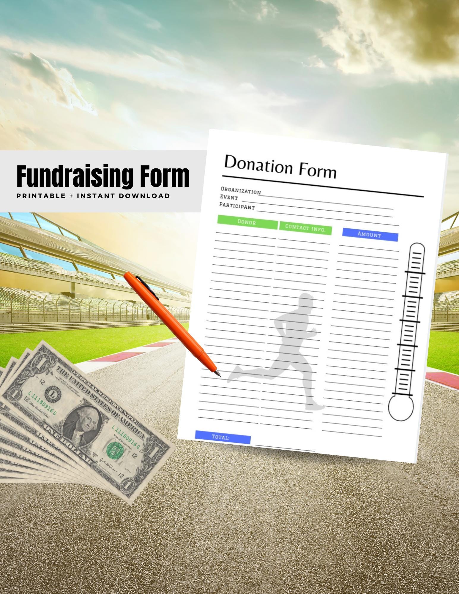 Running/race Event Donation Tracker Template,cross Country Fundraiser ...