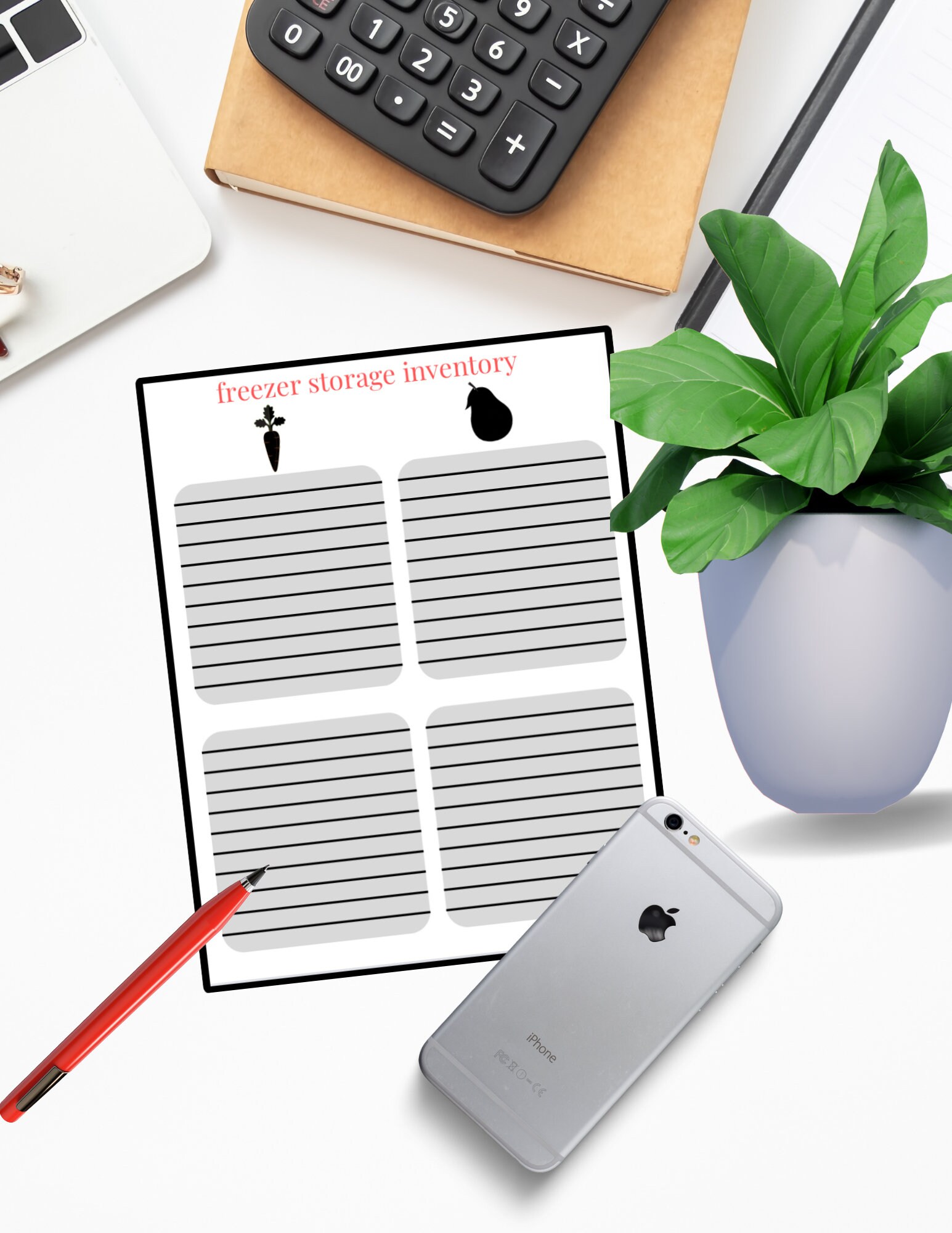 Editable Custom Freezer & Pantry Inventory Based Meal Planner and ...