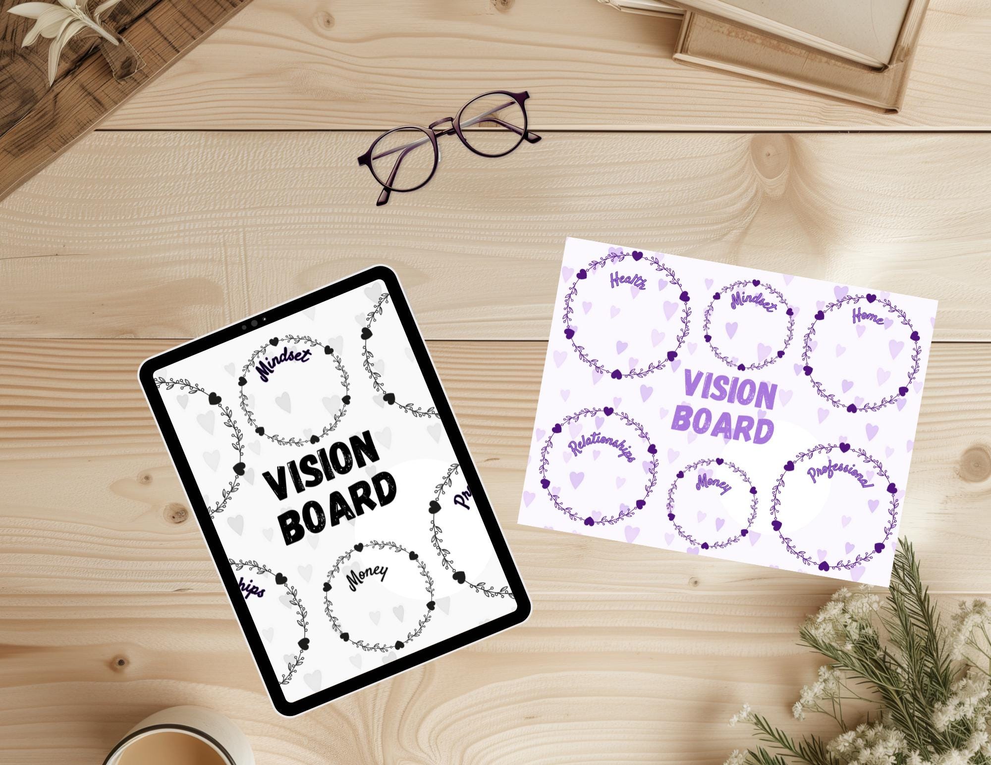Printable Vision Board Guide, Vision Board Kit, Manifestation Journal ...