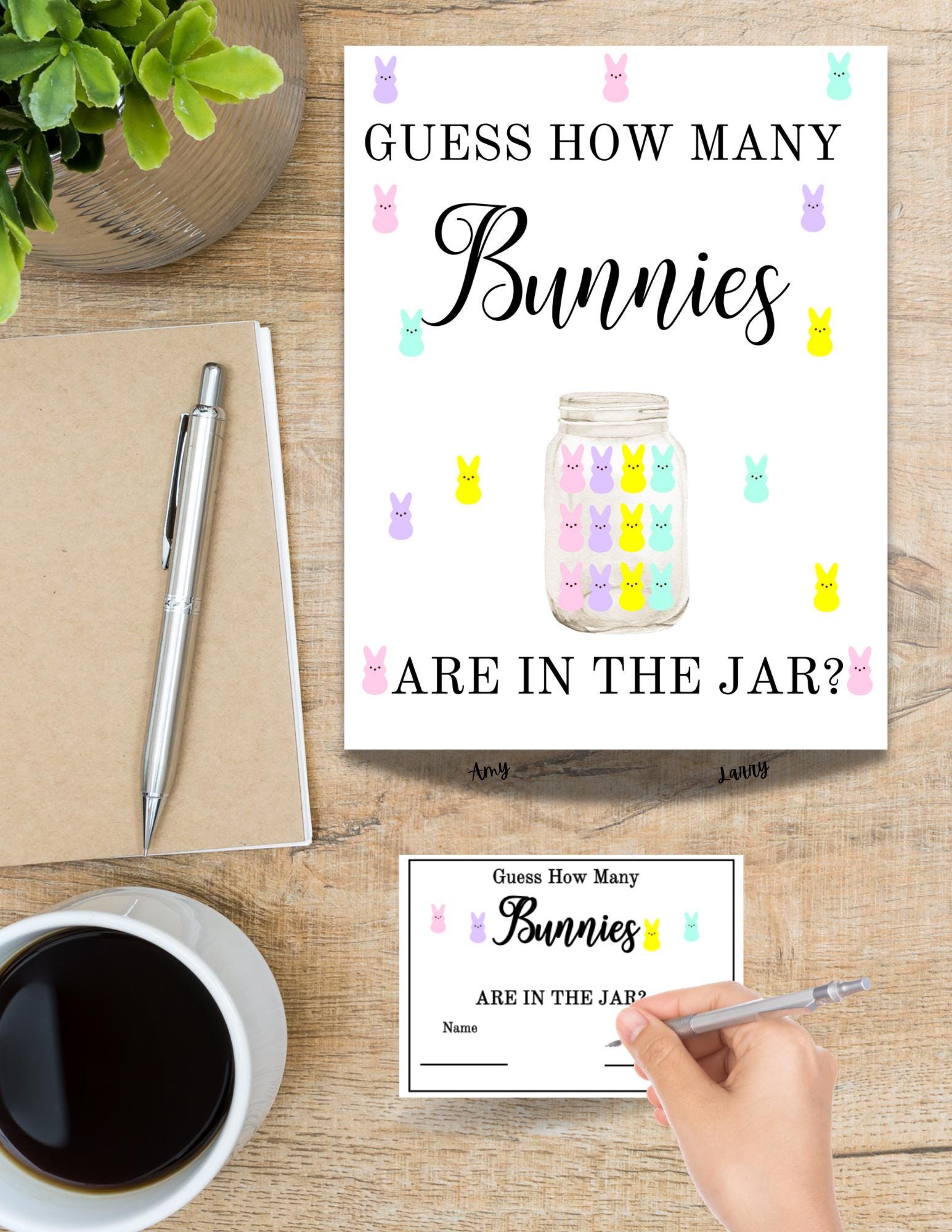 Easter Bunny Guessing Game: Printable Raffle, Easter Raffle Raffle ...