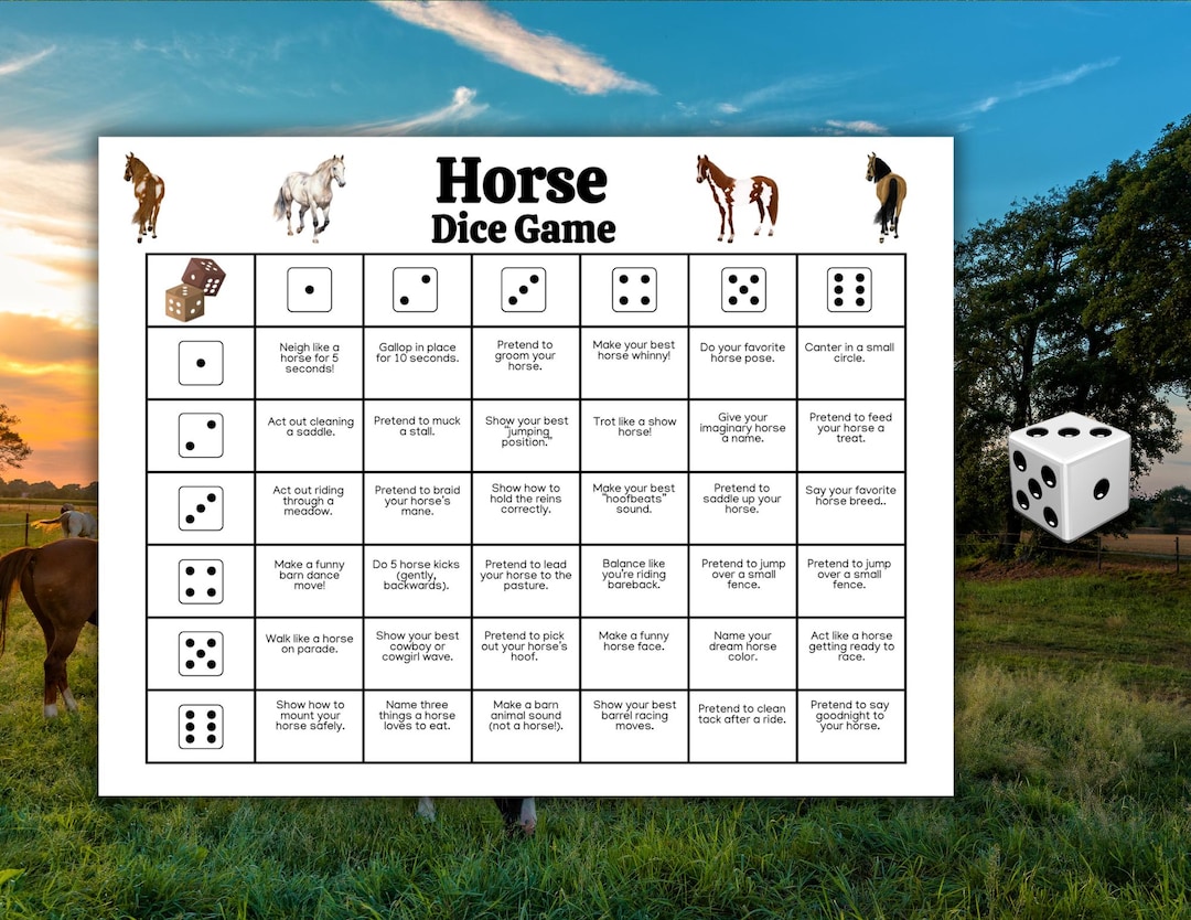 Horse Dice Game,funny Horse Party Game, Farm Animal Game, Family or ...