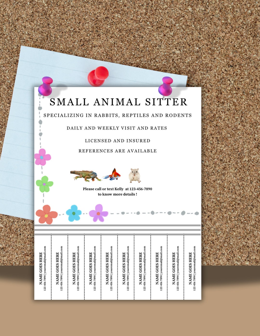 Pet Sitting Poster Advertisement ,editable Small Animal Sitter Flyer ...