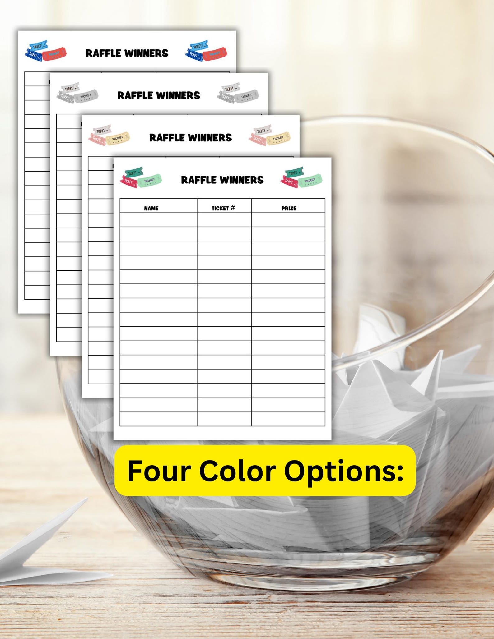 Raffle Ticket Tracker: Winner & Prize Log,ticket Tracker Printable ...