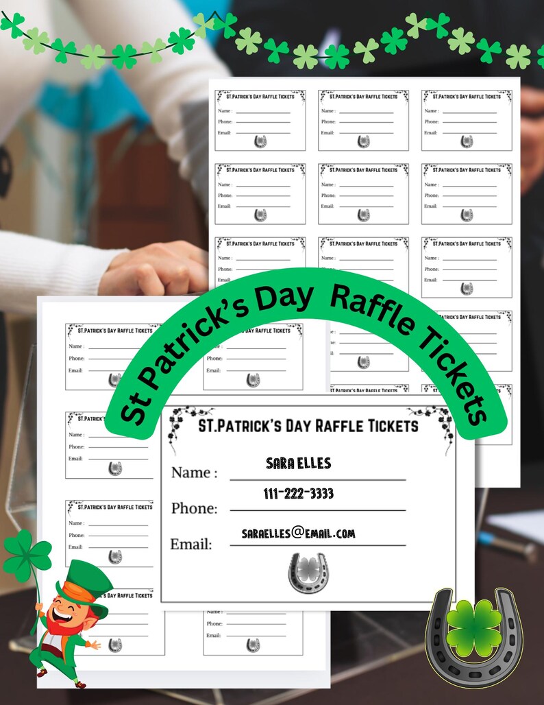 Printable St Patrick's Day Themed Raffle Event and Fundraiser,raffles ...