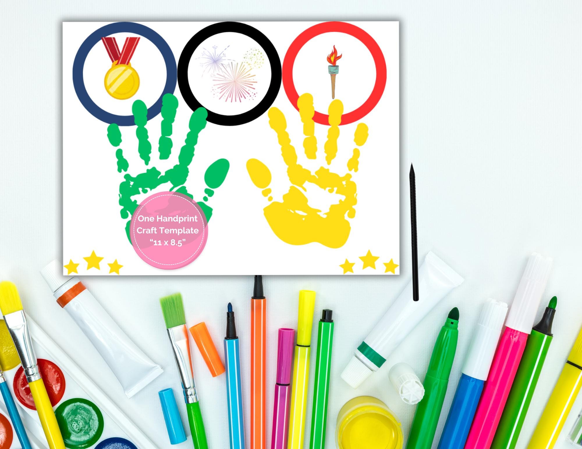 Handprint Games Craft,2026 Winter Games Handprint Art,international ...
