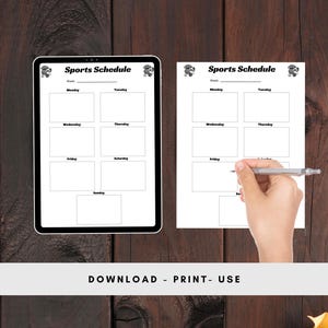 Printable Family Sports Schedule Template,calendars Sports Themed ...