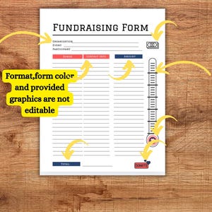 Printable Fundraising Form for Events, Charities, Sports and More ...