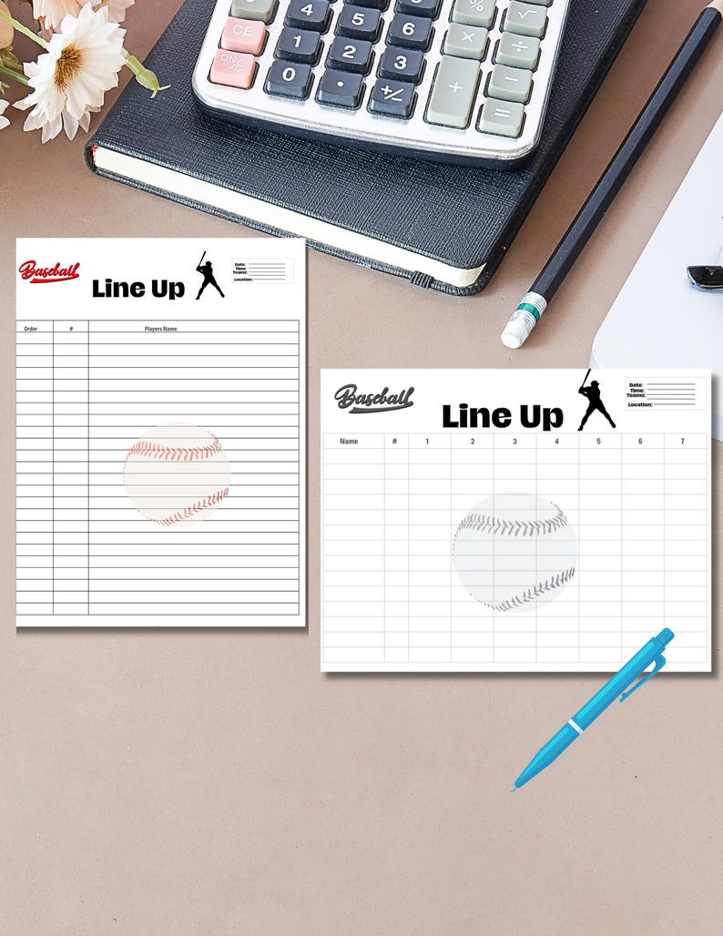 Baseball Line Up,baseball Line up Card Template, Batting Line up ...