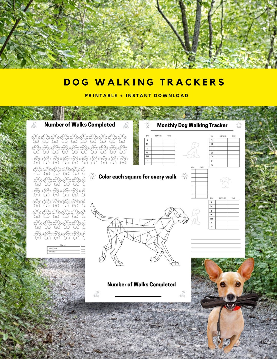 Dog Walking Tracker,printable Dog Walking Log Tracking Log for Dog ...