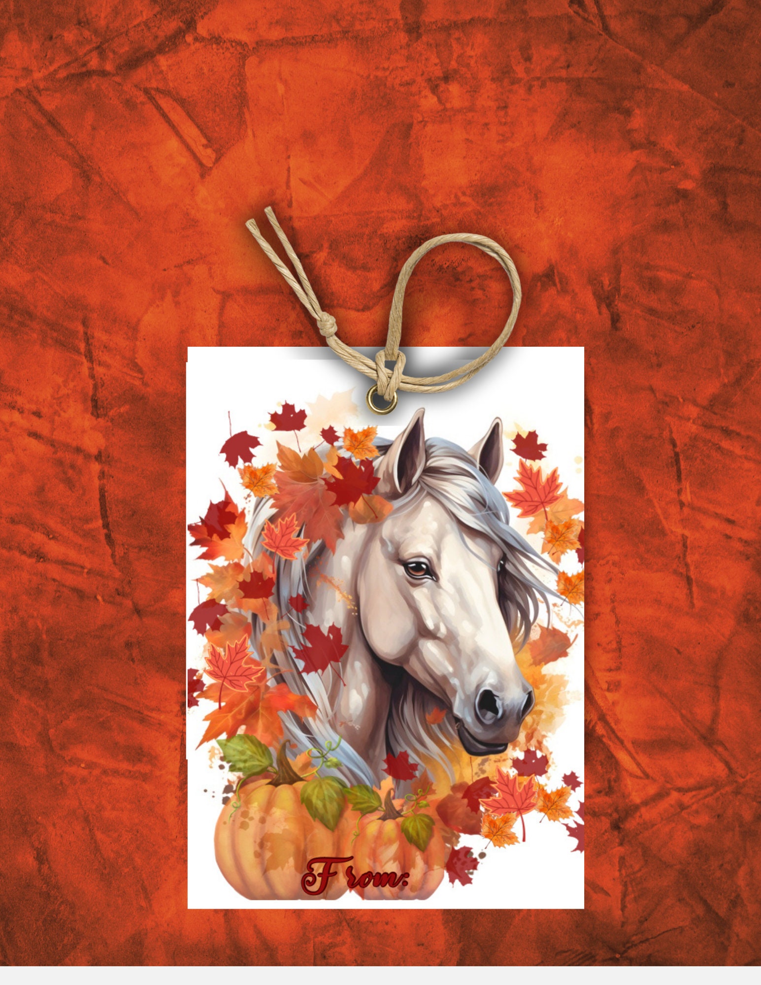 Fall Equestrian Themed Gift Tag, Fall Horse Theme Favor Tag, Printable ...