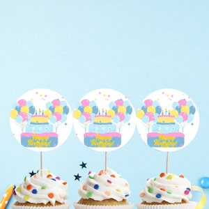 Happy Birthday Cupcake Toppers, Birthday Dessert Decorations,happy ...