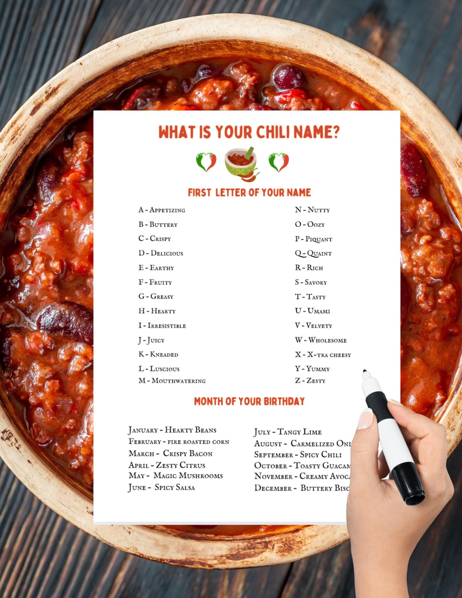 What's Your Chili Name,name Game Generator,what is Your Chili Name ...