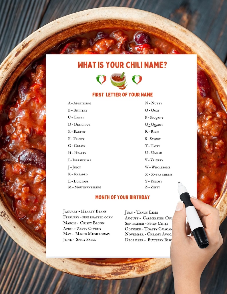 What's Your Chili Name,name Game Generator,what is Your Chili Name ...
