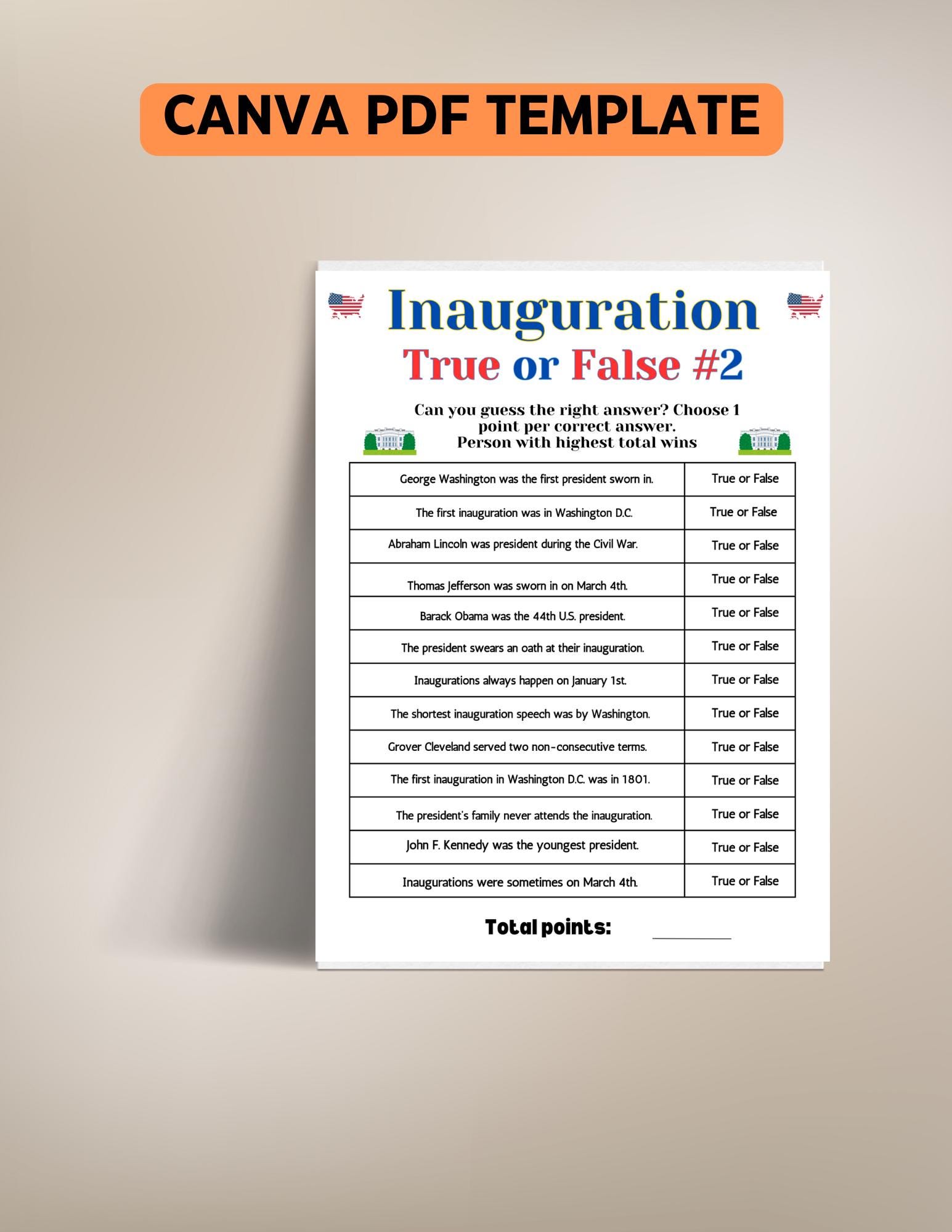 Inauguration Trivia, Inauguration Facts & Falsehoods, Kids and Adult ...