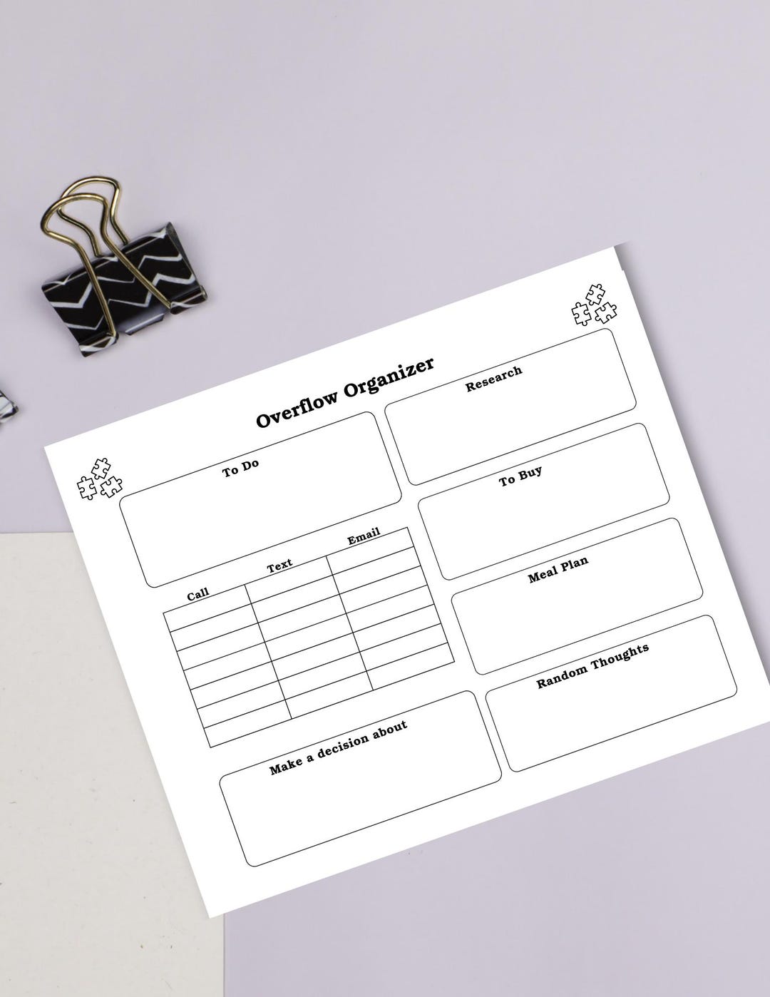 Daily Overflow Organizer,attainable Goals,planning,habits,productivity ...