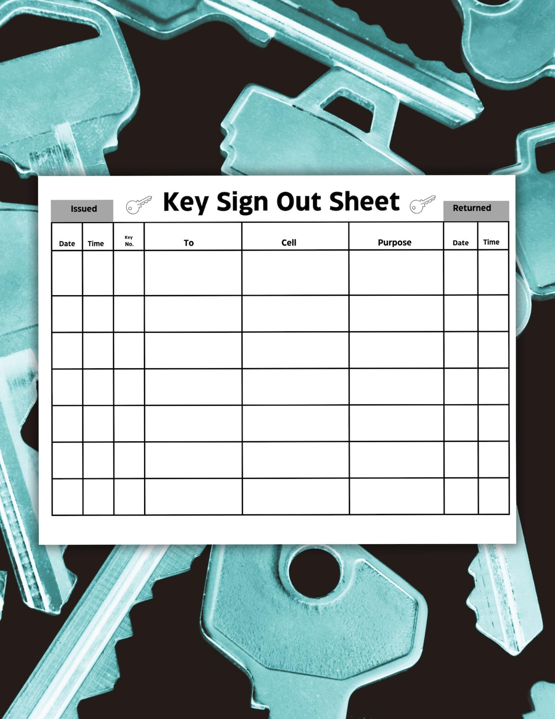 Key Sign Out Sheet & Master Key Log (PDF Download) - Etsy