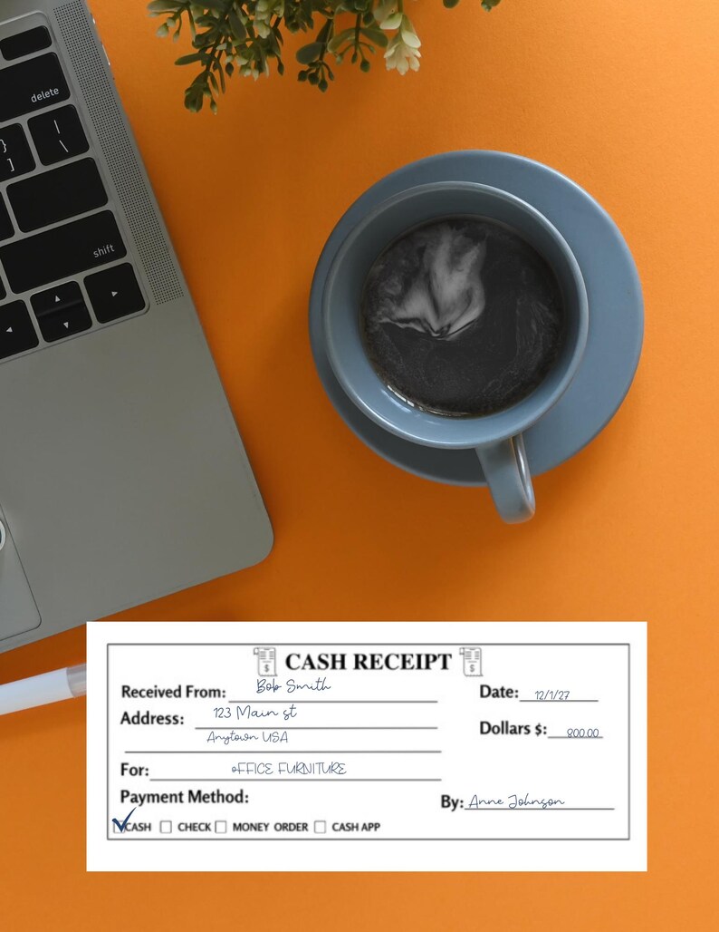 Cash Receipt Template Form in 3 Sizes for Small Business ...