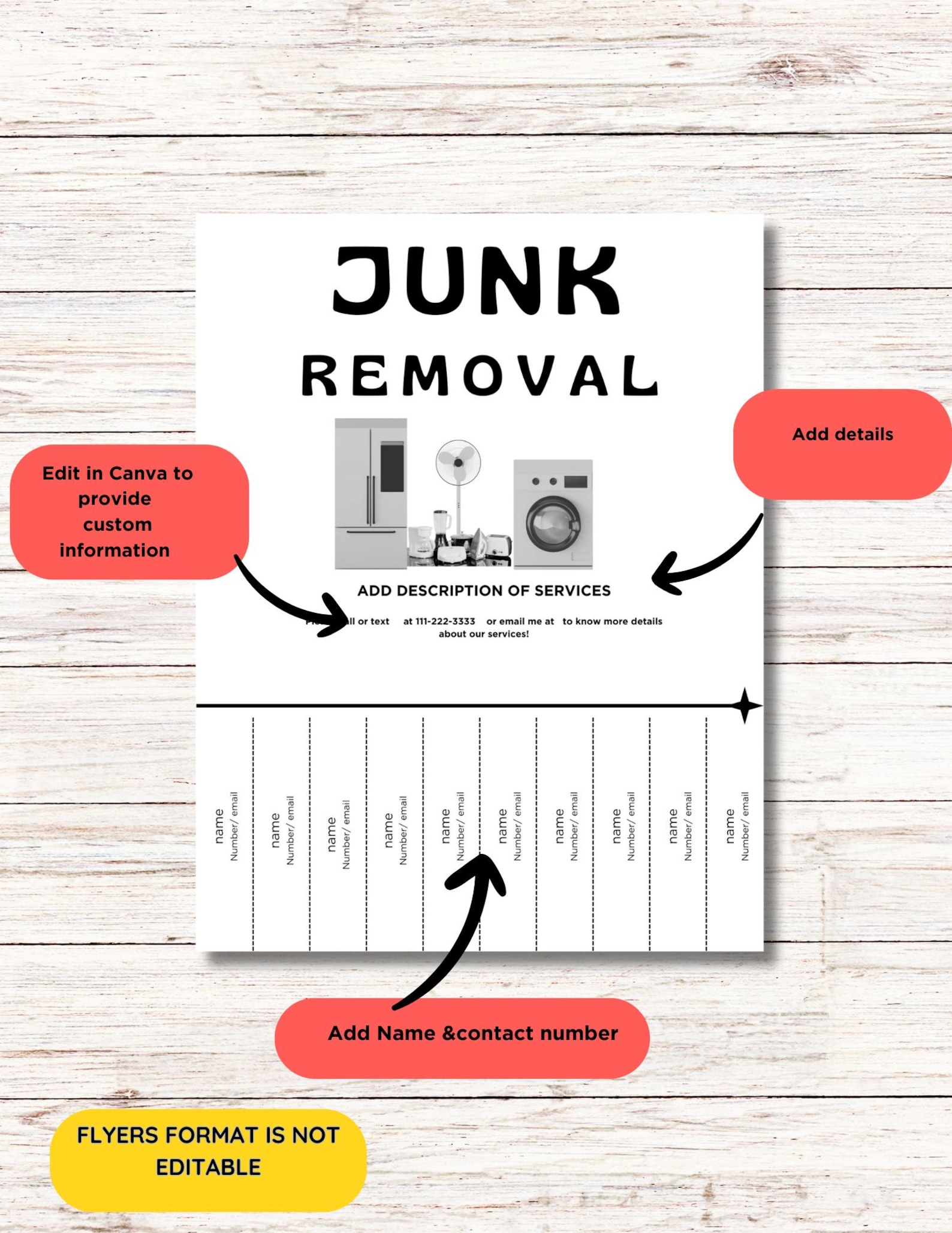 Editable Junk Removal Flyer Template: Clean Out Service Ad, Junk ...