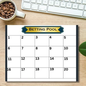 Printable Betting Pool Square Template: Game Night Chart,sports Betting ...
