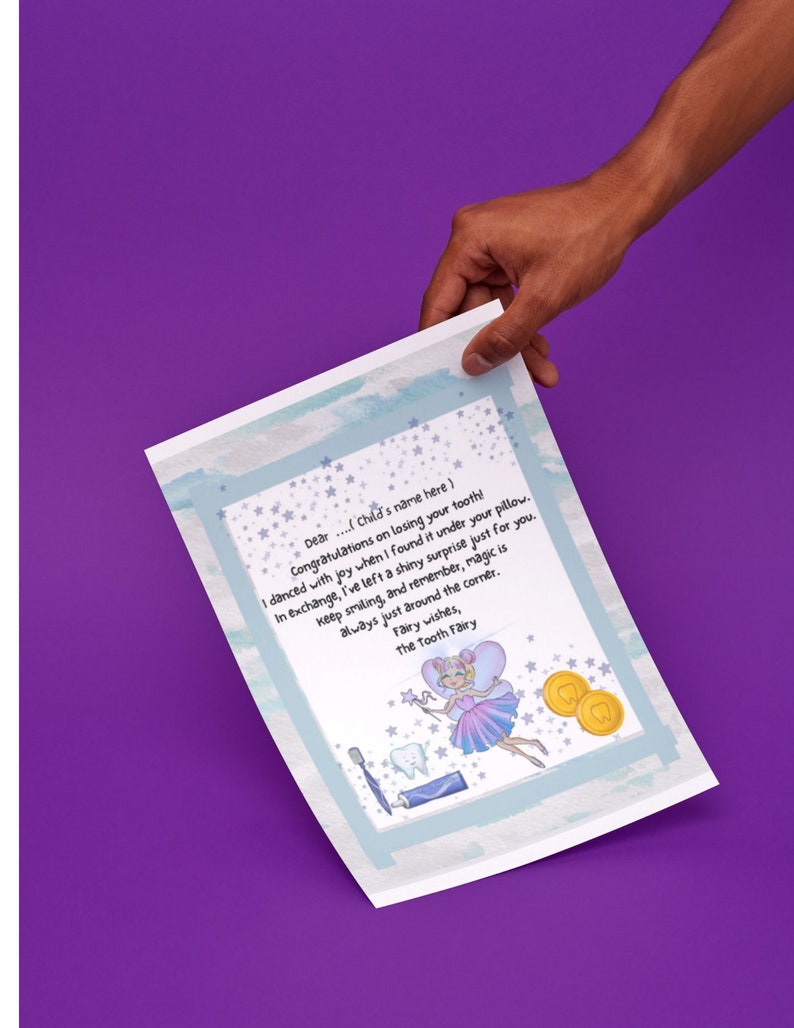 Boy Tooth Fairy Mail,boy Letter From the Tooth Fairy in Blues& Greens ...