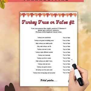 Turkey Trivia, Turkey Themed Quiz Game, Turkey Facts & Falsehoods, 2 ...