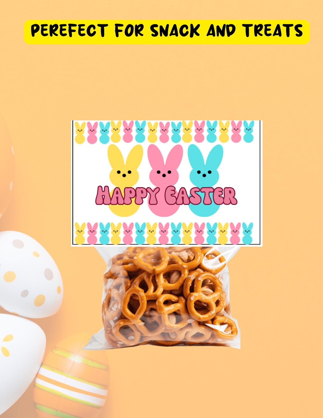 Happy Easter Treat Bag Toppers,easter Cookie Bag Toppers, Treat Bag ...
