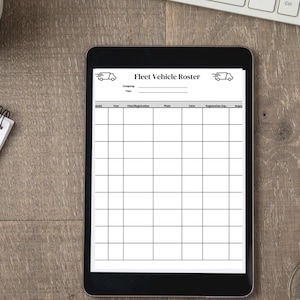 Printable Fleet Vehicle Roster, Company Truck Tracker, Fleet Management ...