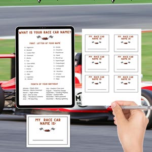 What's Your Race Car Name,name Game Generator, Race Car Name Game, Name ...
