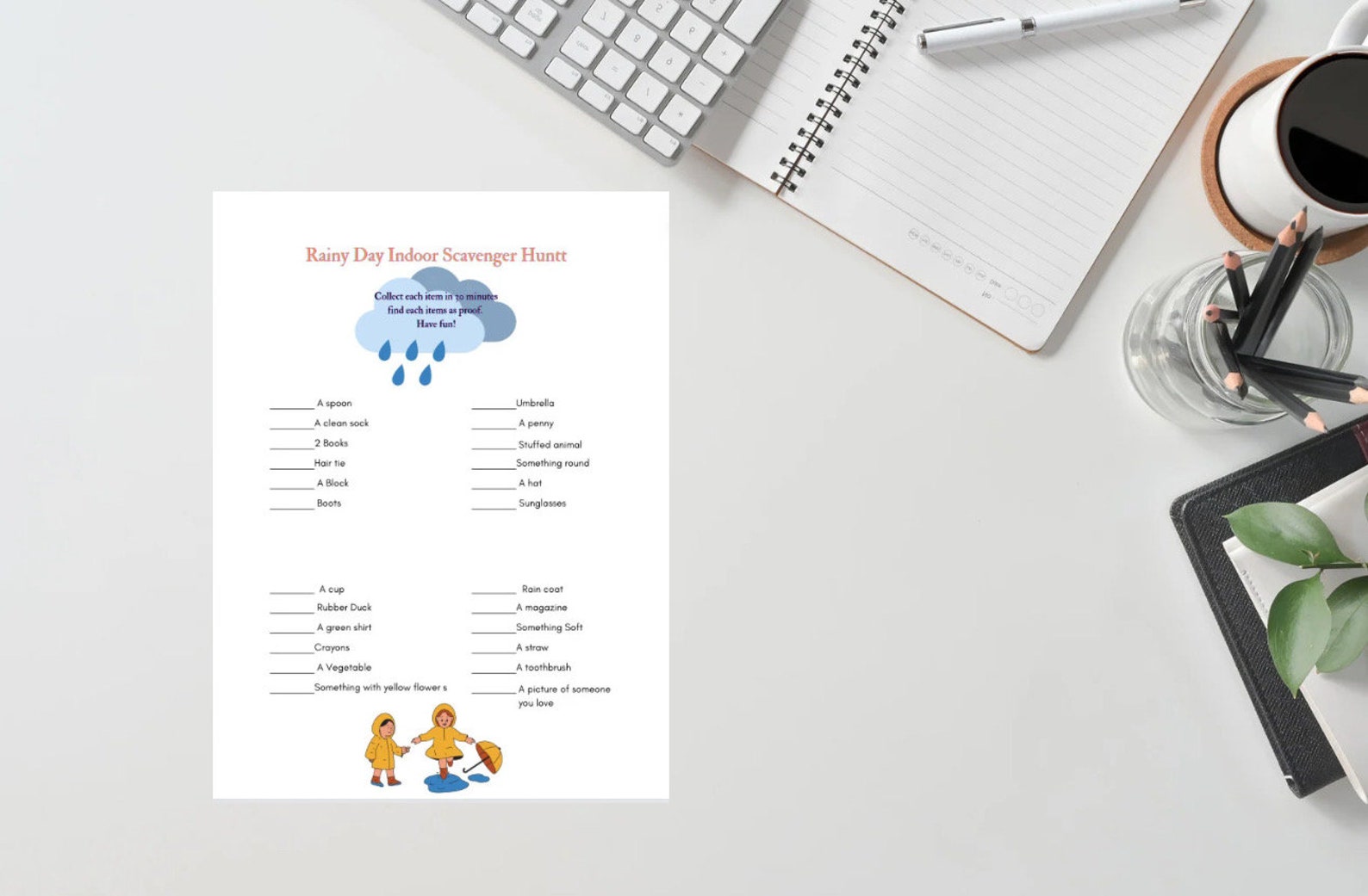 Printable Scavenger Hunt Game for Rainy Day - Etsy