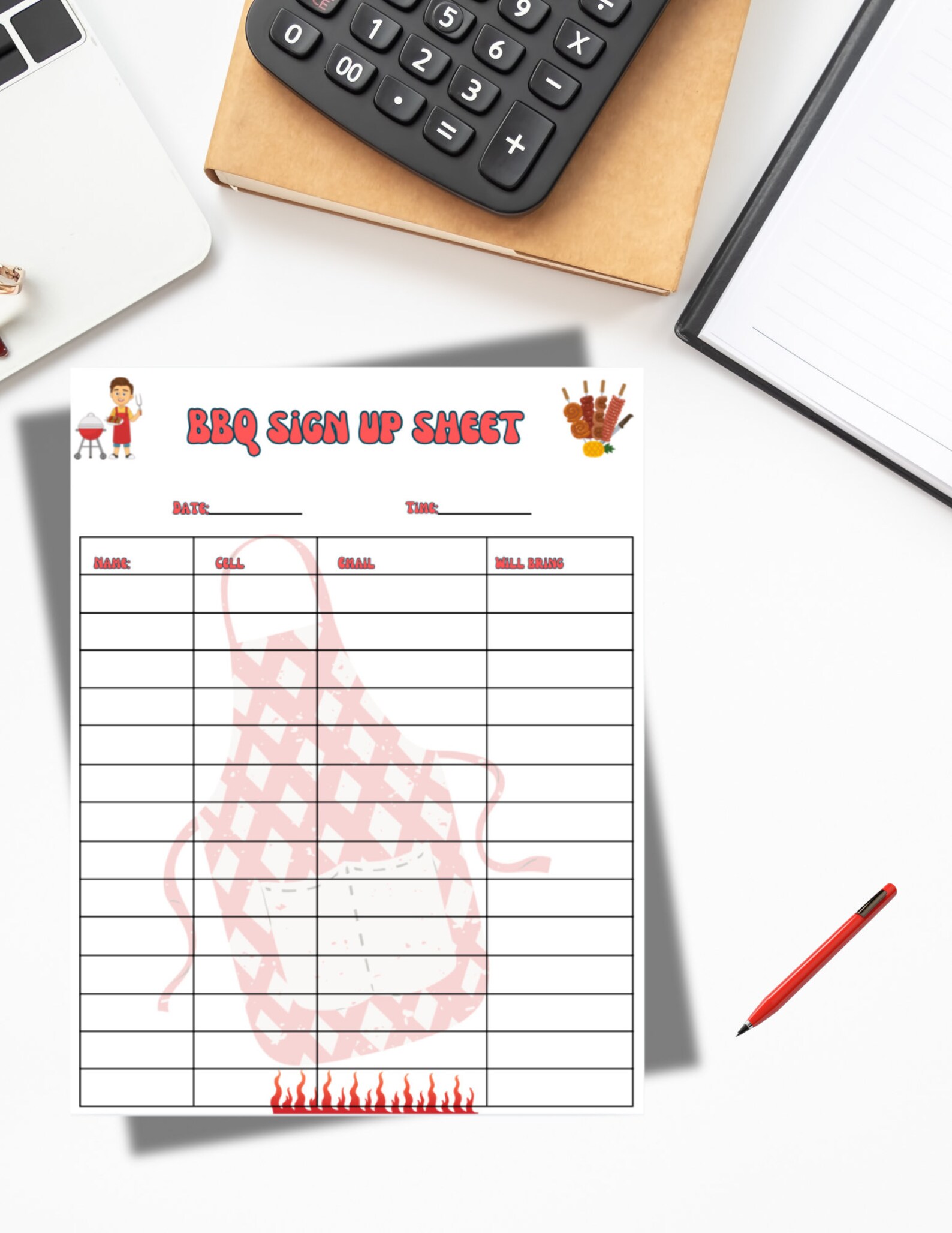 Printable Potluck Sign up for BBQ Picnic Party,bbq Party Food Sign up ...