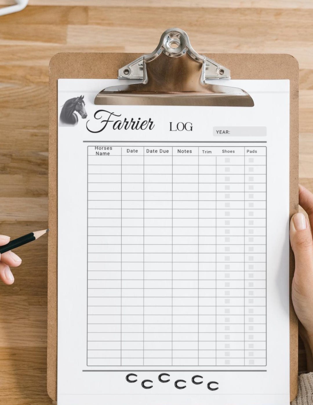 Horse Farrier Log,equestrian Foot Care Tracker, Farrier Log Book Equine ...