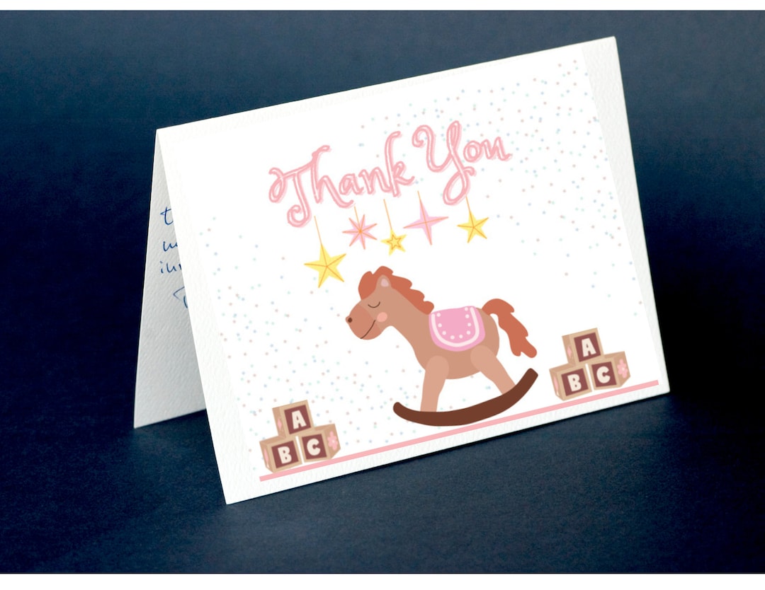 Printable Thank You Cards Rocking Horse Theme for Heartfelt Thank You ...