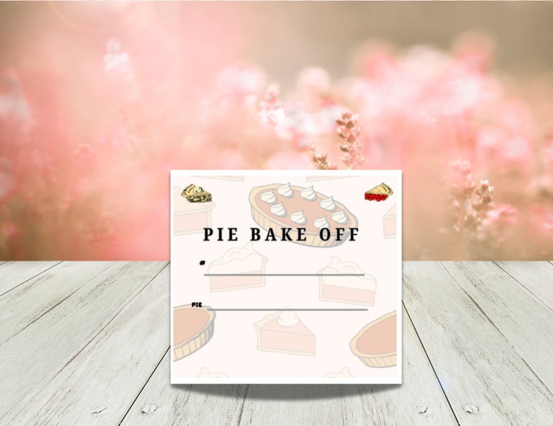Pie Bake off Table Markers, Pie Baking Contest, Contestant Numbers ...