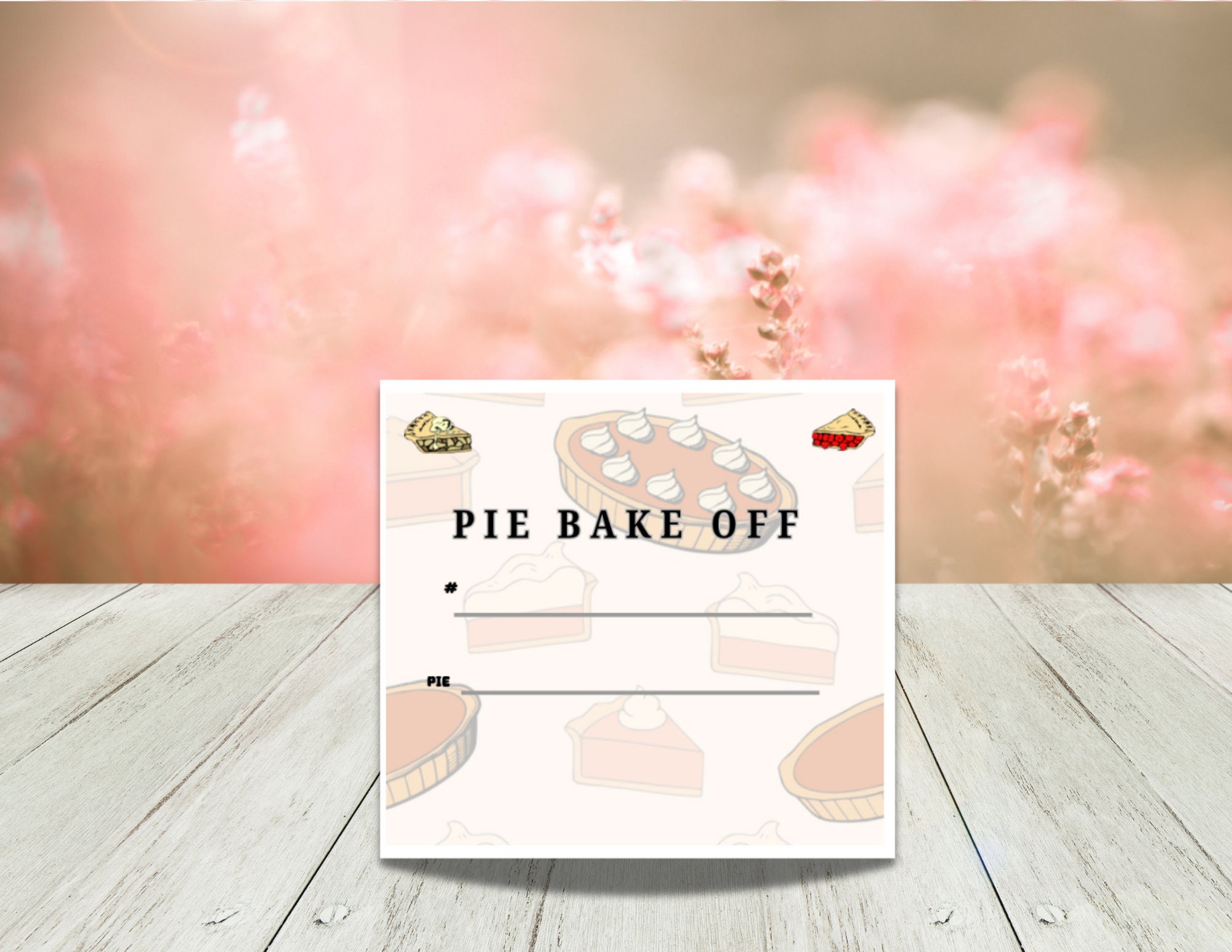 Pie Bake off Table Markers, Pie Baking Contest, Contestant Numbers ...