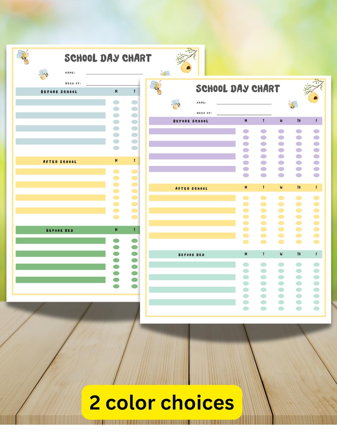 Kids School Day Routine Chart,printable Checklist,school Day Routine ...