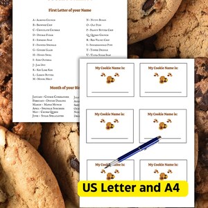 What is Your Cookie Name, Cookie Themed Name Game,cookie Party Game ...
