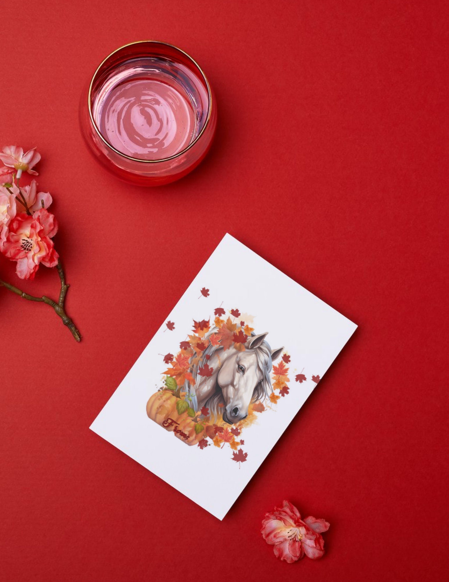 Fall Equestrian Themed Gift Tag, Fall Horse Theme Favor Tag, Printable ...