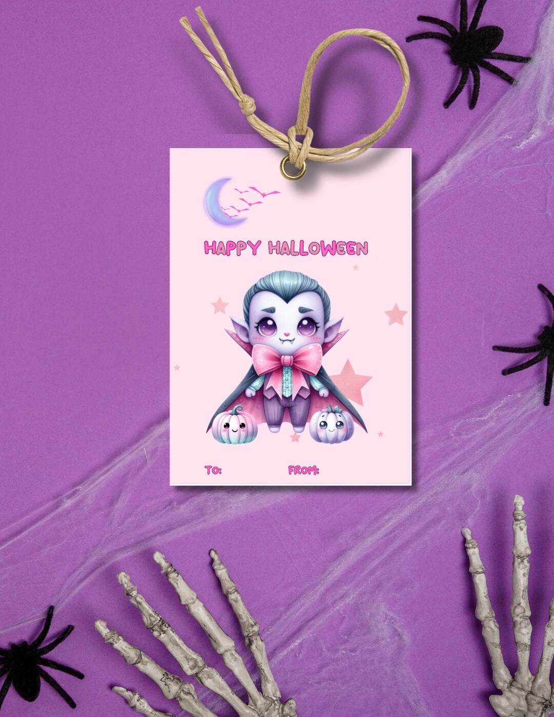 Printable Pinkoween Vampire Favor Tag,halloween Treat Tags, Treats ...