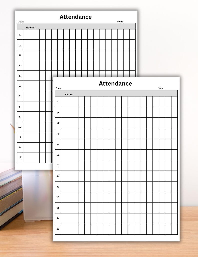 Attendance Sheet,printable Sign-in Form for Classroom, Office, Church ...
