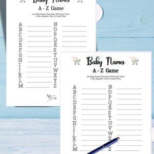 Baby Name Race Game,baby Name Alphabet Game Printable, Baby Name A to Z ...