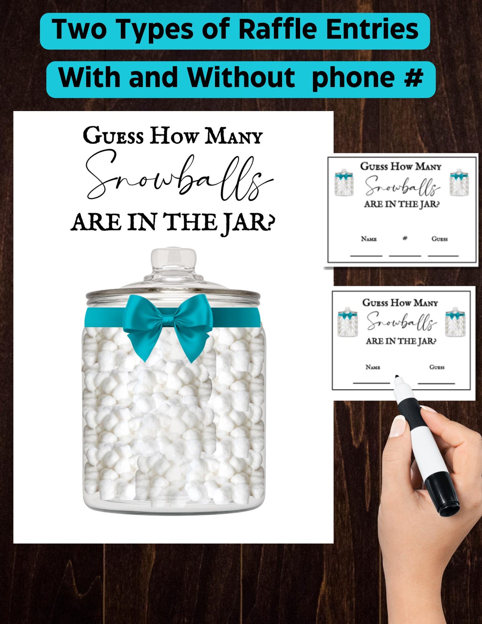 Guess How Many Snowballs Game, Winter Themed Raffle Game,printable ...