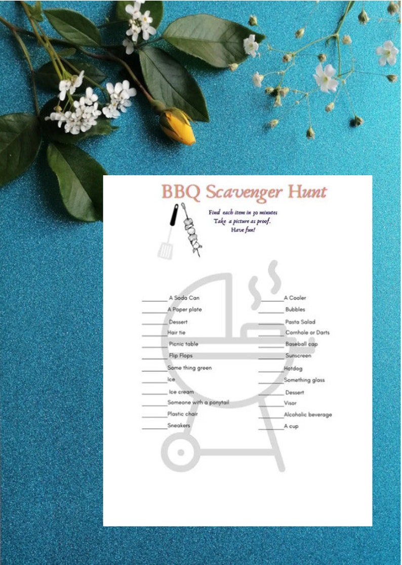 BBQ Scavenger Hunt Game for All Your Summer Gatherings, Summer Teen ...