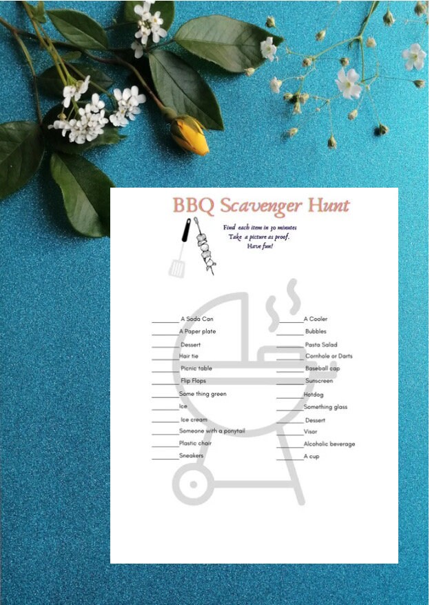 BBQ Scavenger Hunt Game for All Your Summer Gatherings, Summer Teen ...