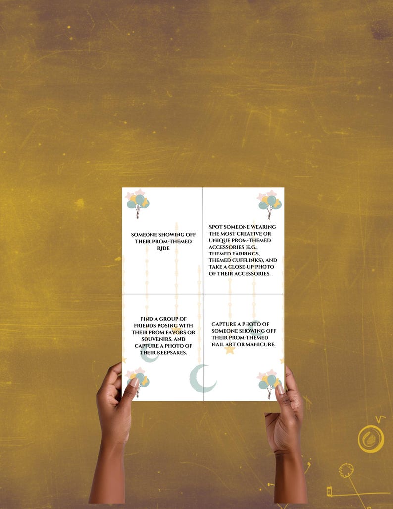 Printable Prom Themed Scavenger Hunt for Teens, High School Prom ...