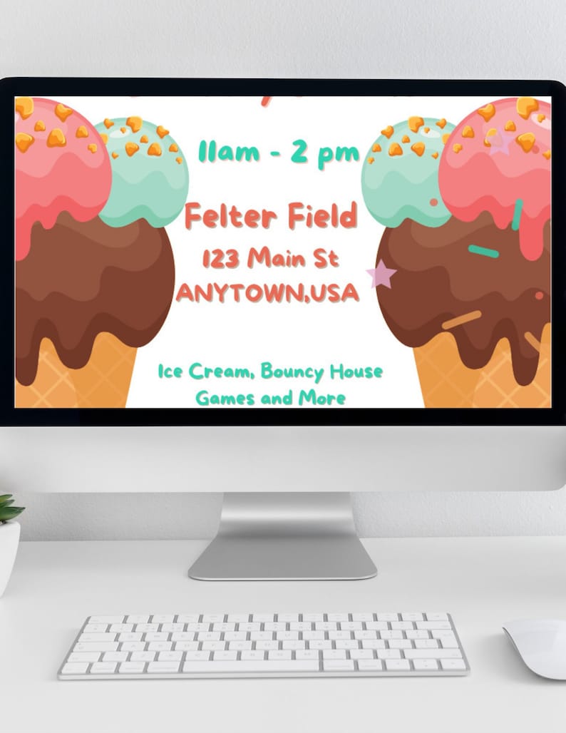 Editable Ice Cream Social Event Flyer - Etsy