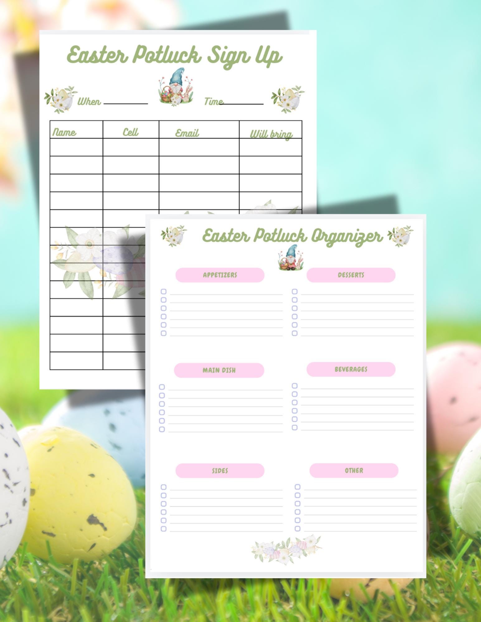 Printable Easter Potluck Sign up Sheet,easter Food Sign up Sheet ...