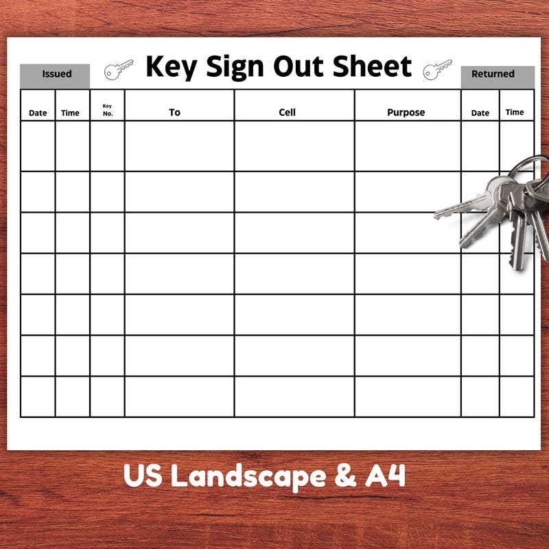 Key Log Template - Etsy