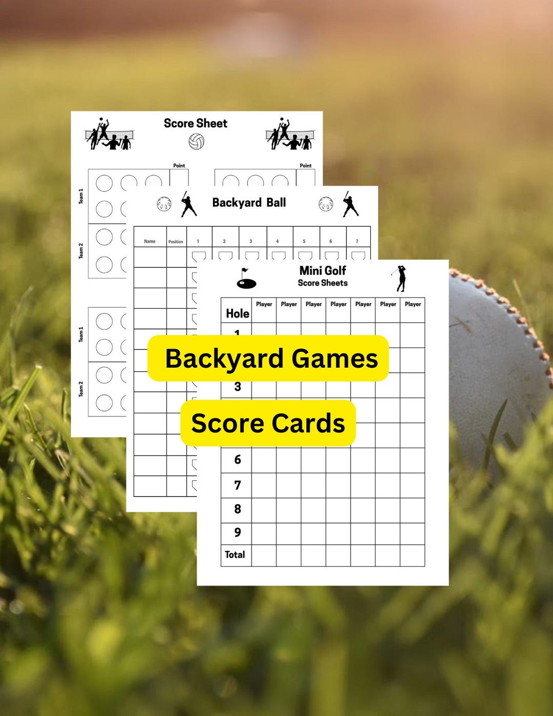 Printable Backyard Party Games, Score Sheets, Summer Games Score Sheets ...